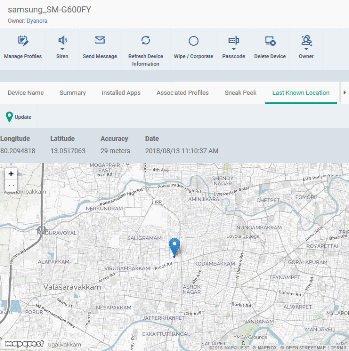 View The Location Of The Device Endpoint Manager Itarian 